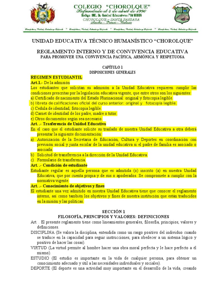 Reglamento Borrador Modificado | PDF | Violencia | Maestros