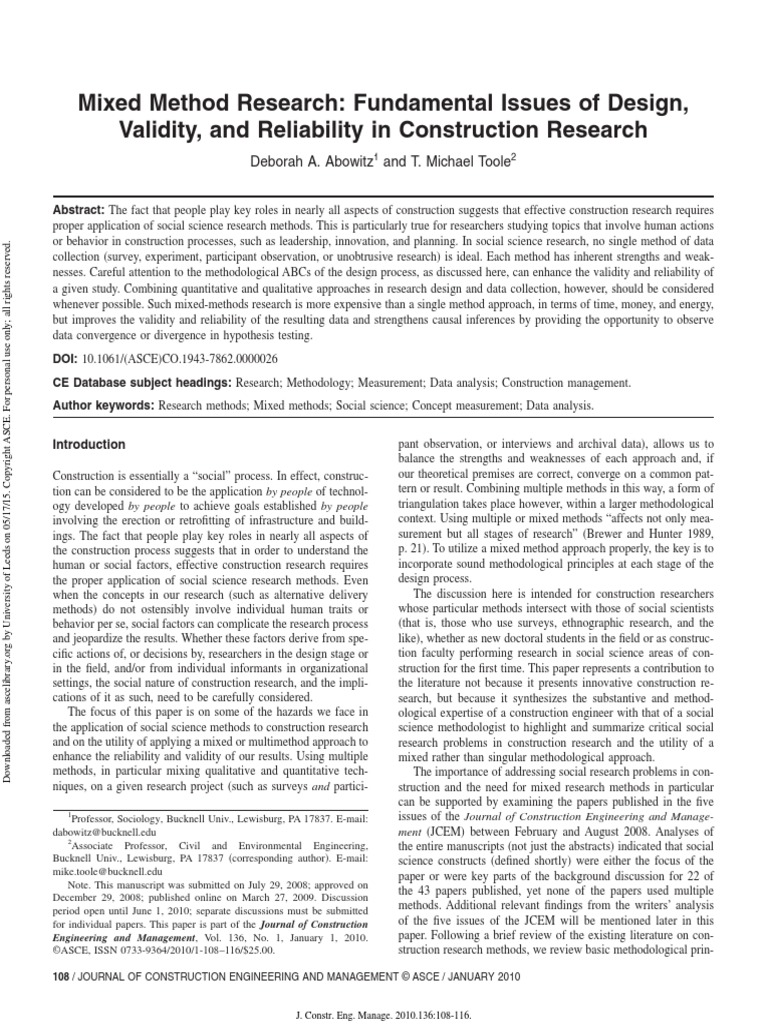 Mixed Method Research: Fundamental Issues of Design, Validity, and ... Mixed Method Research: Fundamental Issues of Design, Validity, and ...