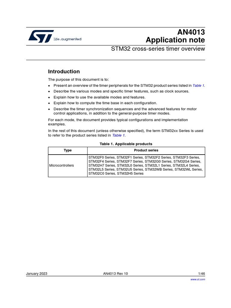 stm32 Crossseries Timer Overview | PDF