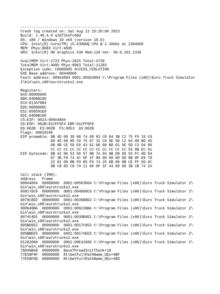 Game Crash | PDF | System Software | Computer Architecture