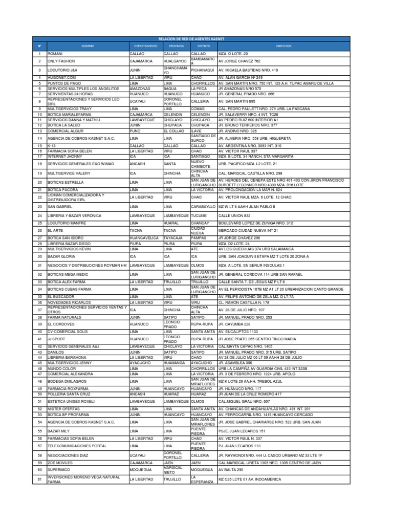 Agentes Kasnet 11 10 21 | PDF