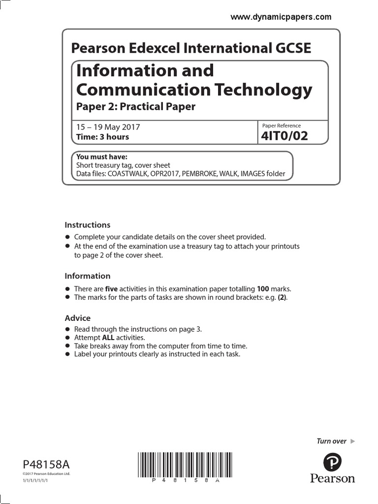 Edexcel IGCSE ICT Practical Exam Guide | PDF | World Wide Web ...