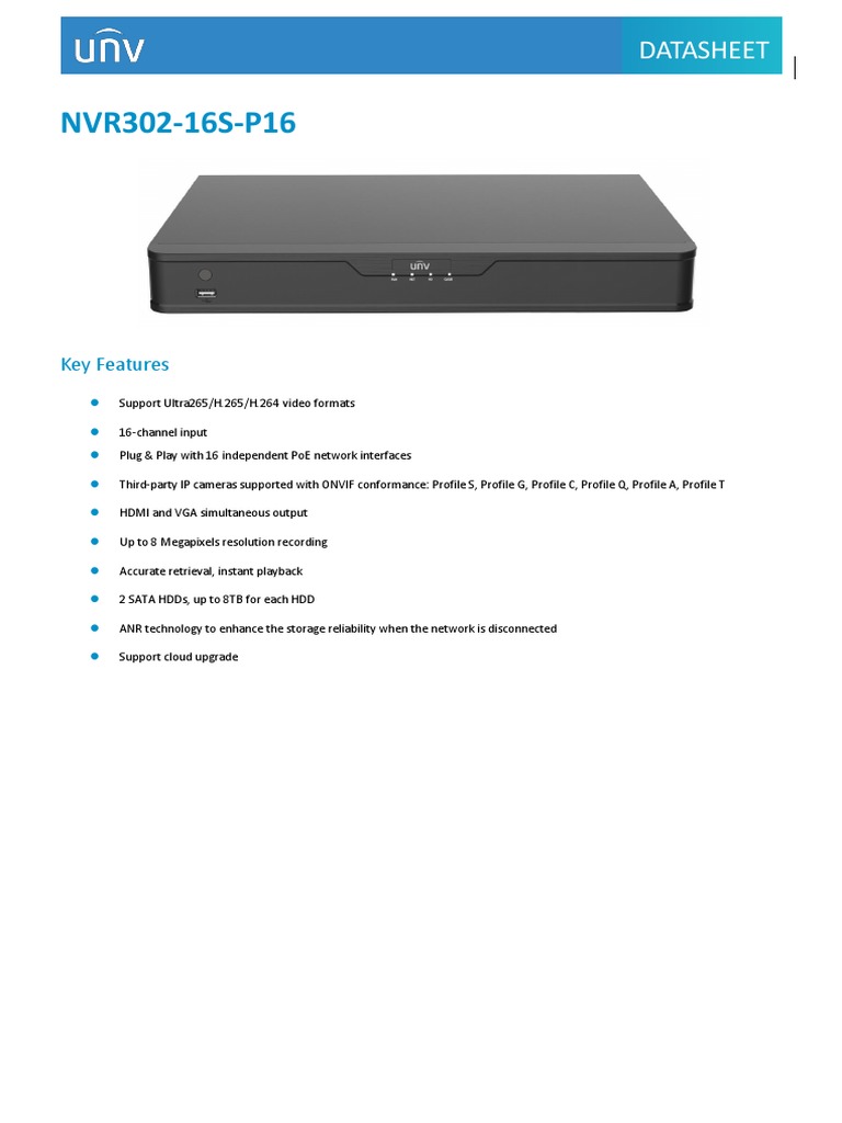 NVR302-16S-P16: Datasheet | PDF