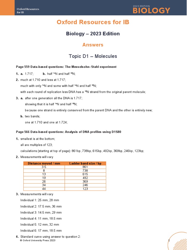 IB Biology Answers ThemeD | PDF