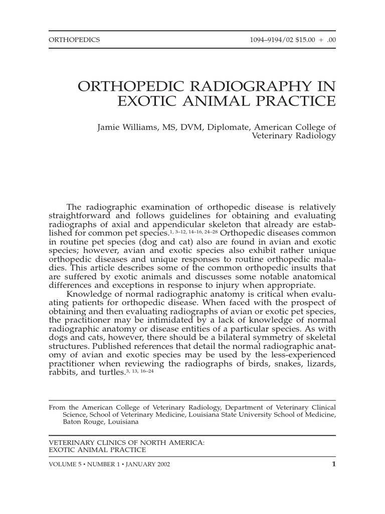 Orthopedic Radiographic in Exoctic Animal Practice | PDF | Radiography ...