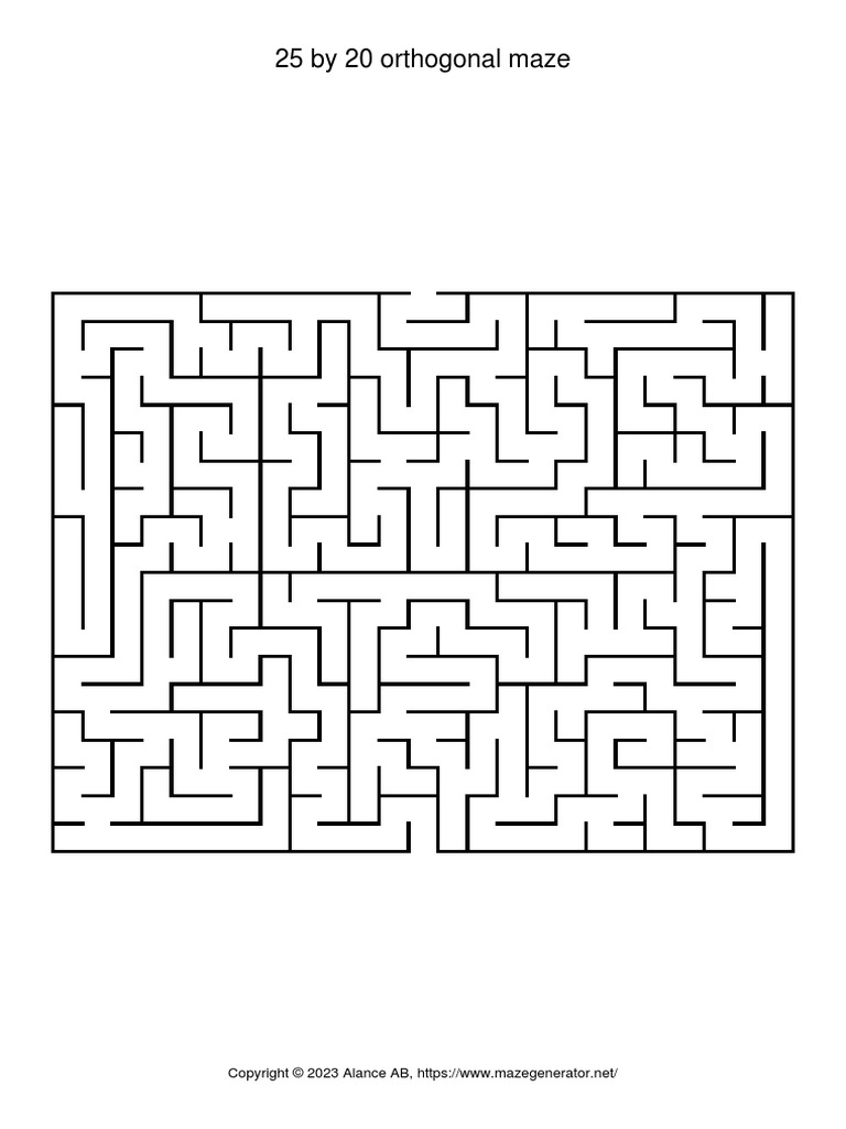 25 by 20 Orthogonal Maze | PDF