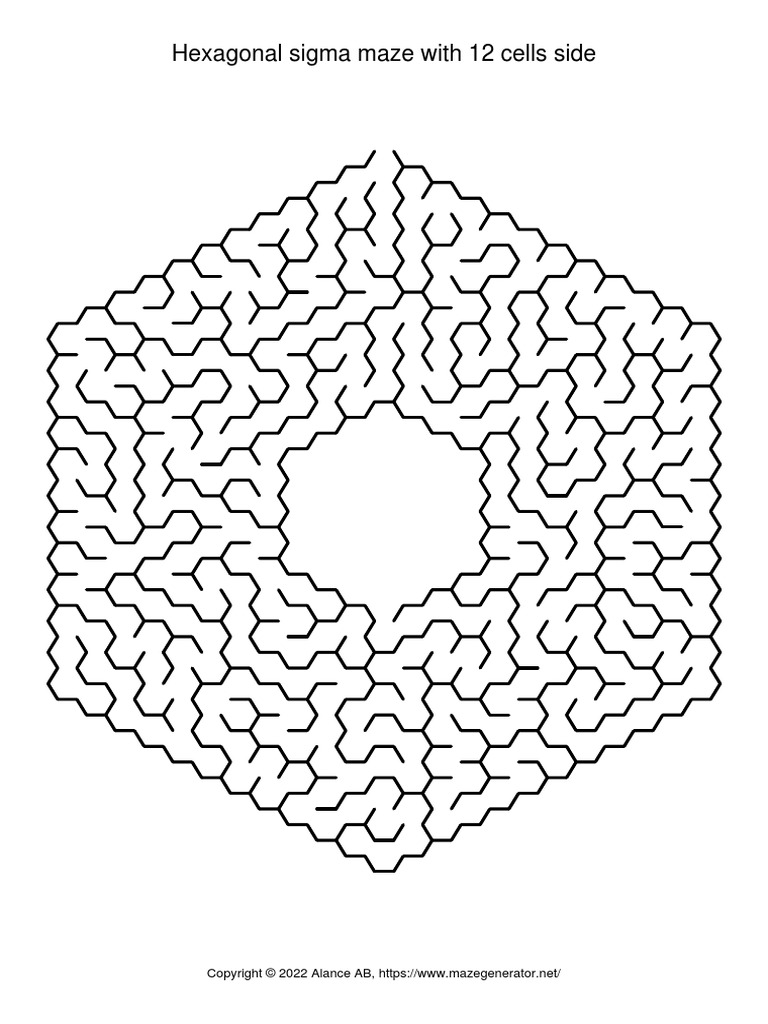 Hexagonal Sigma Maze With 12 Cells Side | PDF