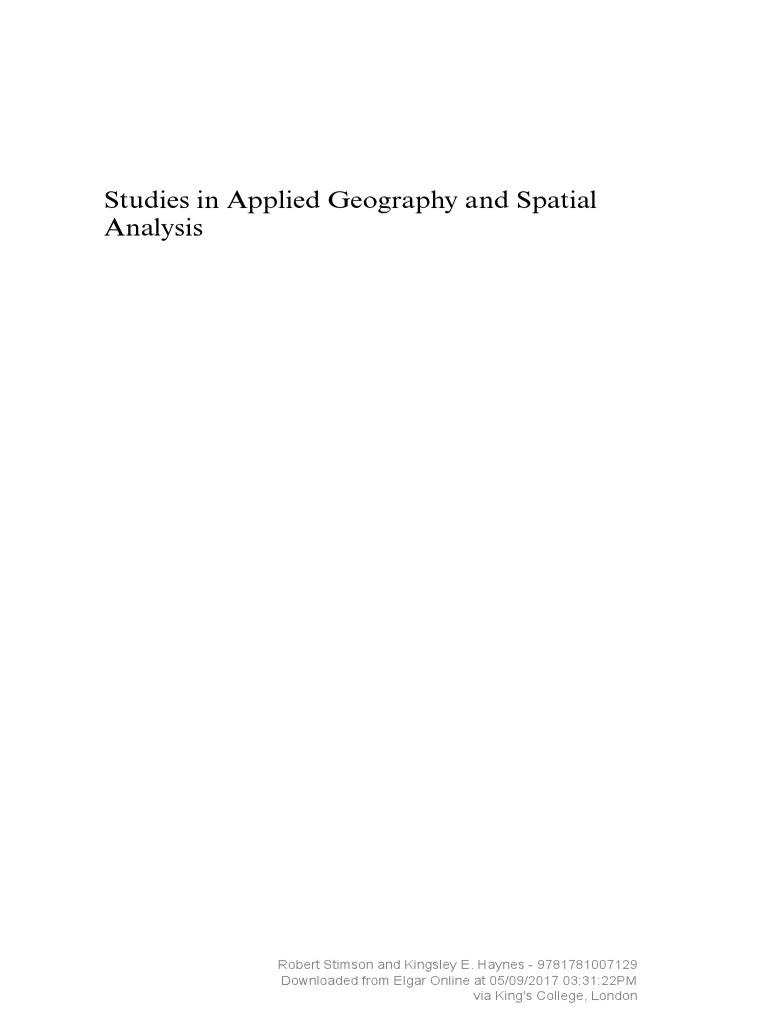 Studies in Applied Geography and Spatial Analysis | PDF