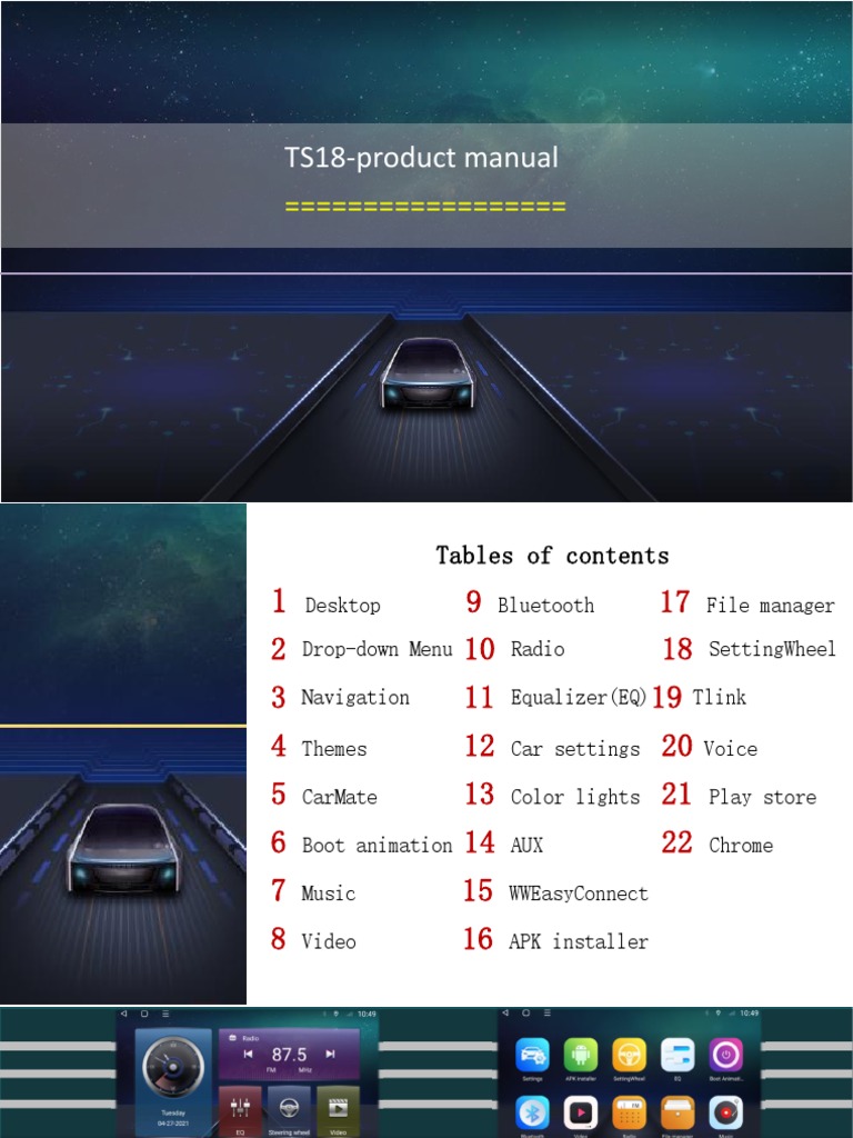 TS18 Android Head Unit User Manual | PDF | Android (Operating System ...