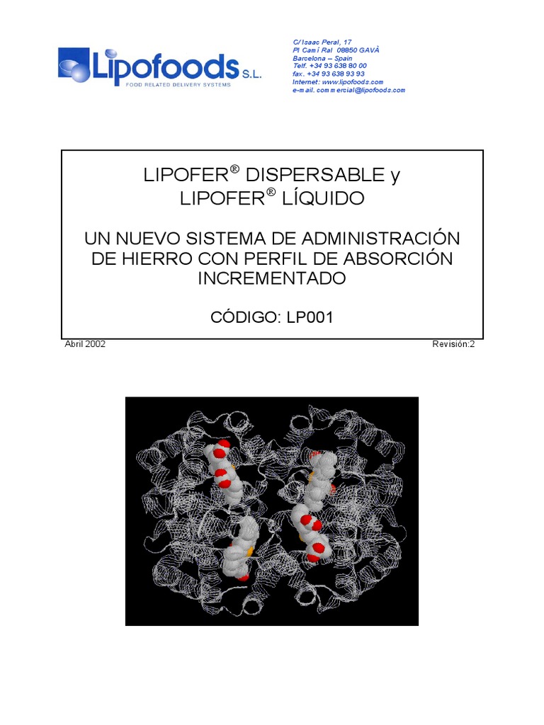 Lipofer Español | PDF | Hierro | Alimentos
