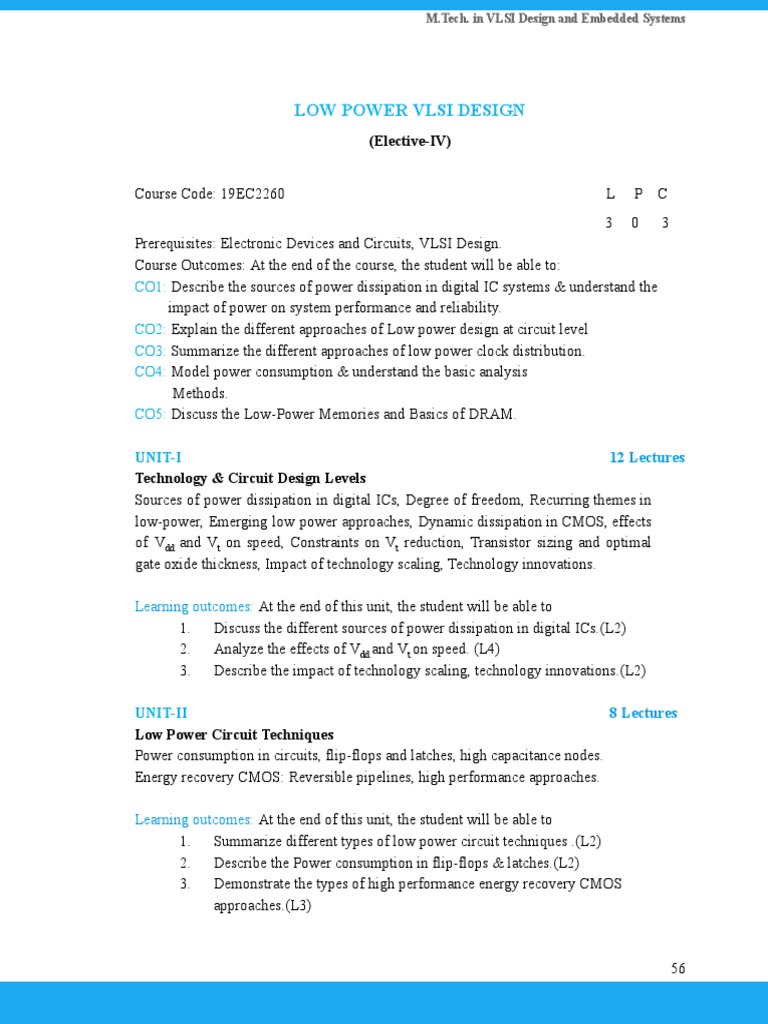 Pe-4 Low Power Vlsi | PDF