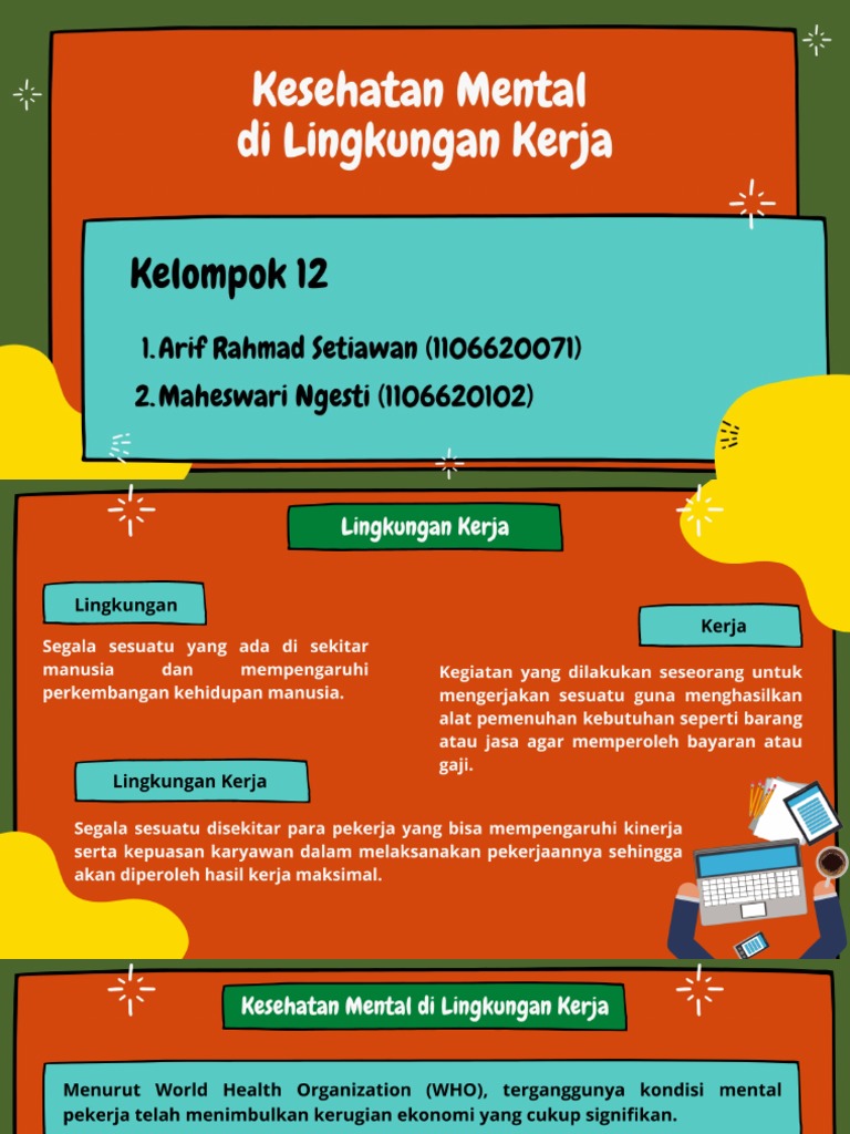 Kelompok 12 - Kesehatan Mental Di Lingkungan Kerja | PDF
