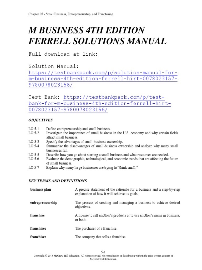 M Business 4th Edition Ferrell Solutions Manual 1 | PDF