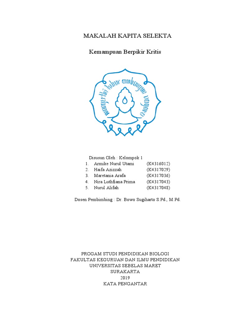 KAPSEL - MAKALAH - KEL 1 - Ketrampilan Berfikir Kritis | PDF