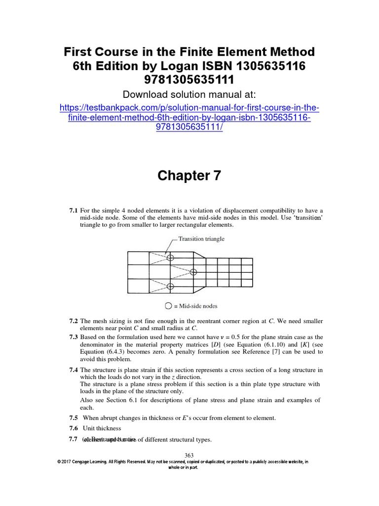 First Course in The Finite Element Method 6th Edition Logan Solutions Manual Download | PDF