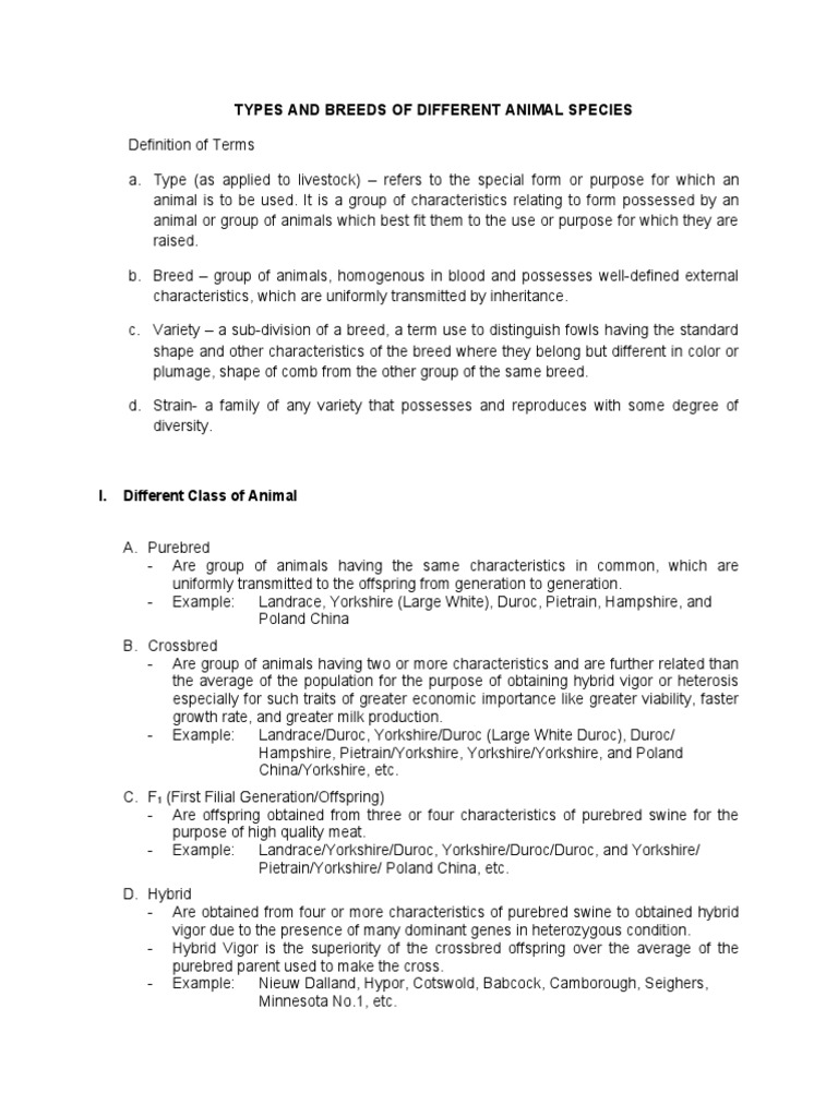 Types and Breeds | PDF