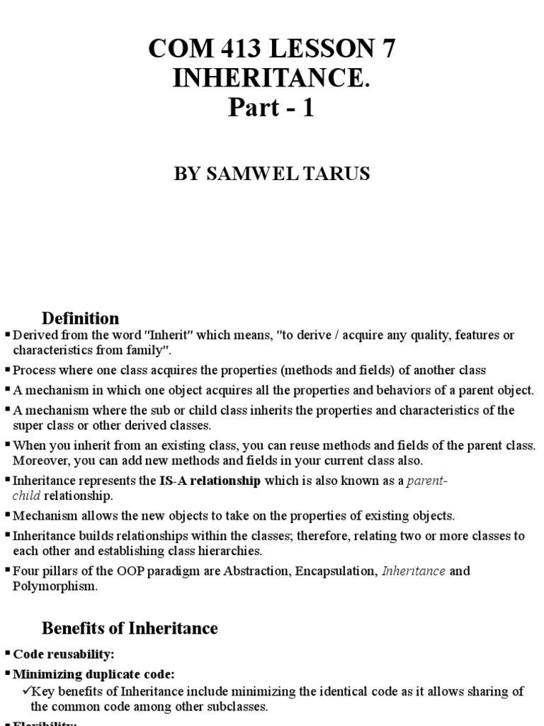 Inheritance Java-2 | PDF Inheritance Java-2 | PDF