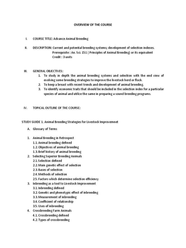 Animal Breeding Manual | PDF | Dominance (Genetics) | Zygosity