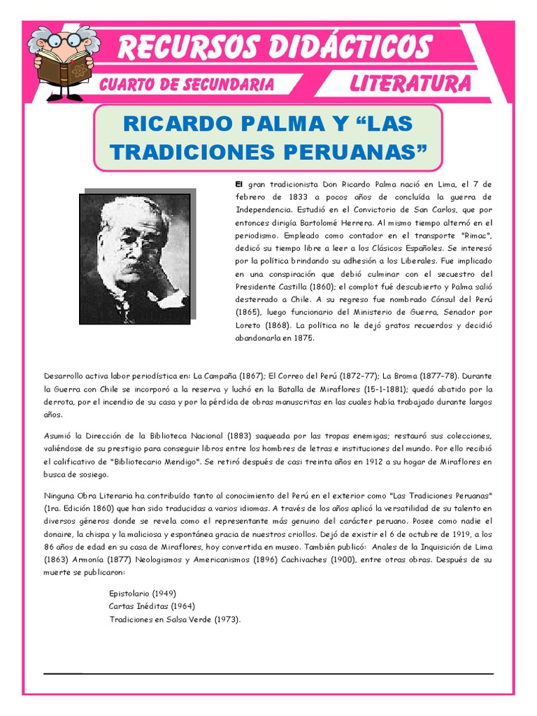 Ricardo Palma y Las Tradiciones Peruanas | PDF | América del Sur