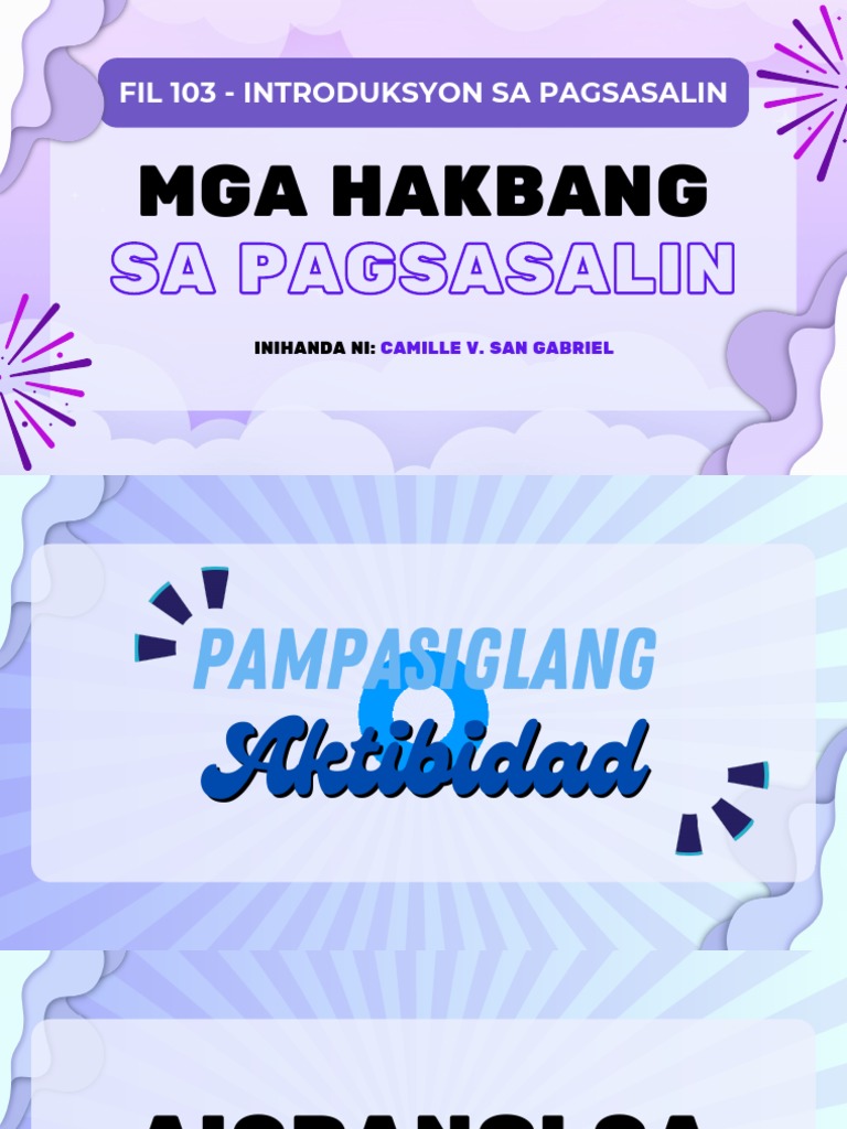 Fil 103 - Introduksyon Sa Pagsasalin | PDF