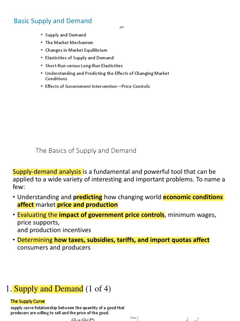 1 - Basic Supply Demand | PDF | Demand | Supply (Economics) 1 - Basic Supply Demand | PDF | Demand | Supply (Economics)