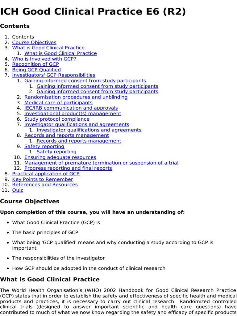 Introduction To Investigators Responsibilities With Good Clinical Practice | PDF