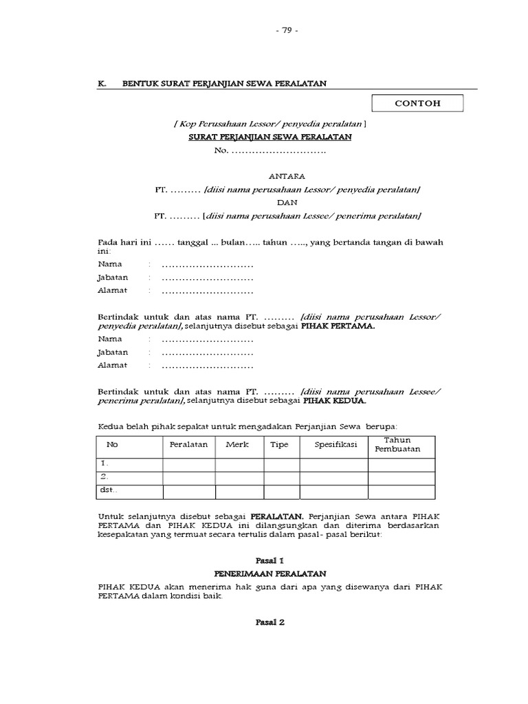 Form Sewa Alat | PDF