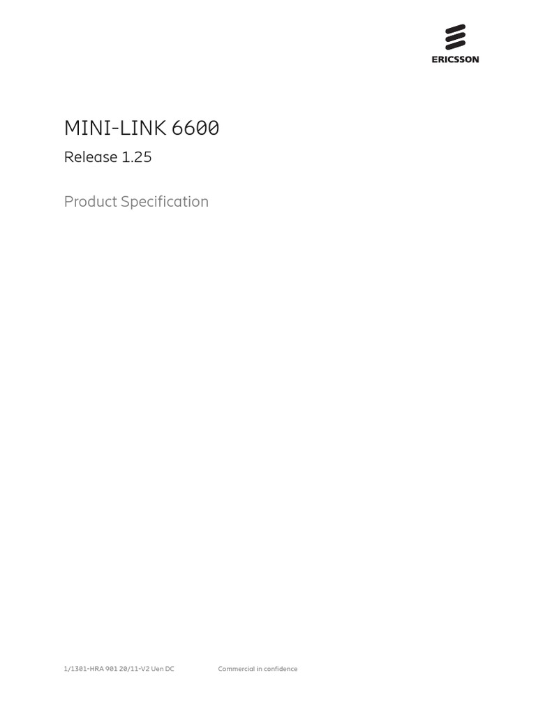 Product Specification For MINI-LINK 6600 | PDF