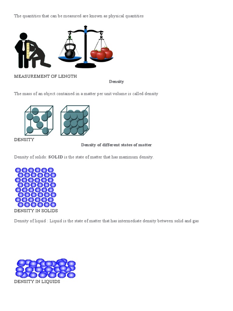 Notes - Physical Quantities and Measurement | PDF | Density | Buoyancy