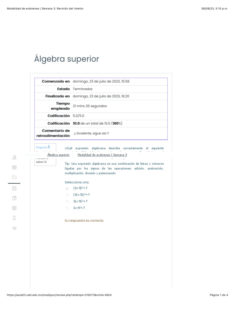 Álgebra Superior Semana 3 | PDF