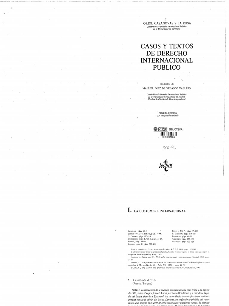 Casos y Textos de Derecho Internacional Publico | PDF
