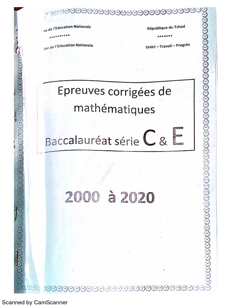 Type Bac Maths Serie E&c 2000-2020 | PDF