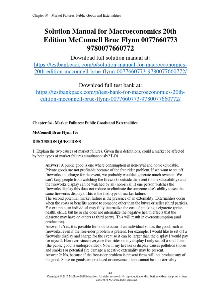 Macroeconomics 20th Edition McConnell Solutions Manual 1 | PDF