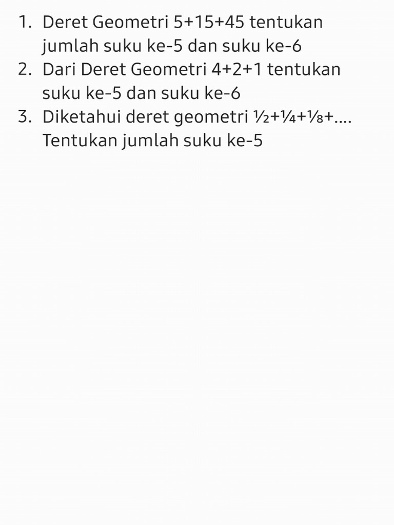Deret Geometri Kelas 11 | PDF