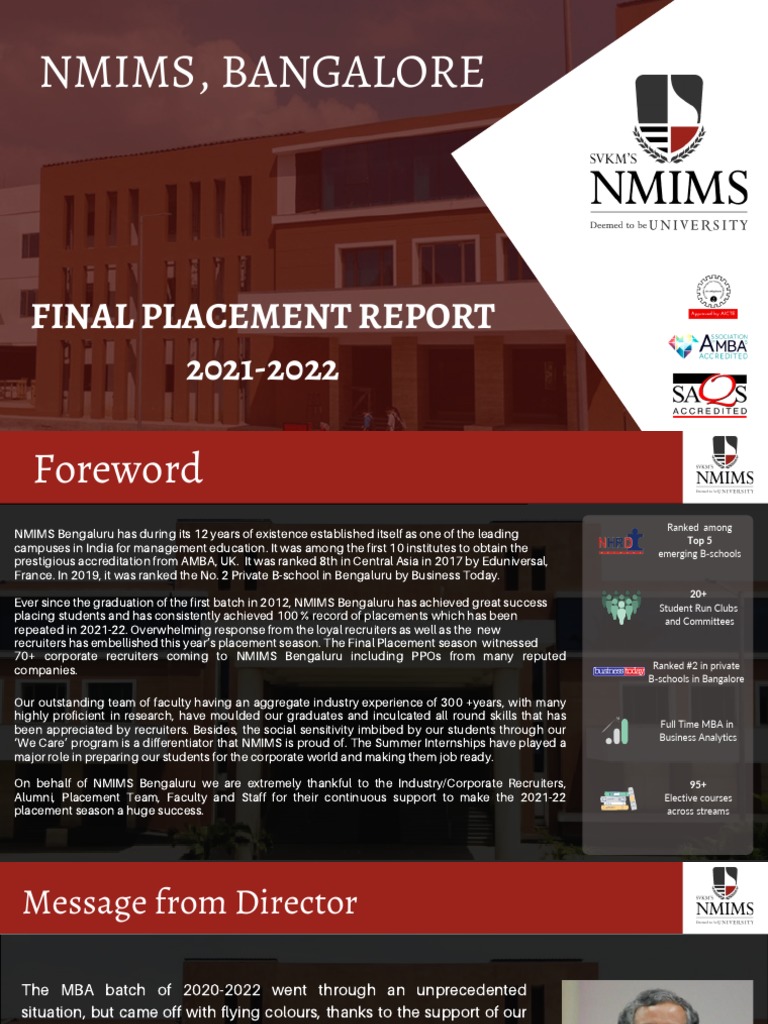 Final Placements Report 2021-2022 | PDF | Business School | Master Of ...