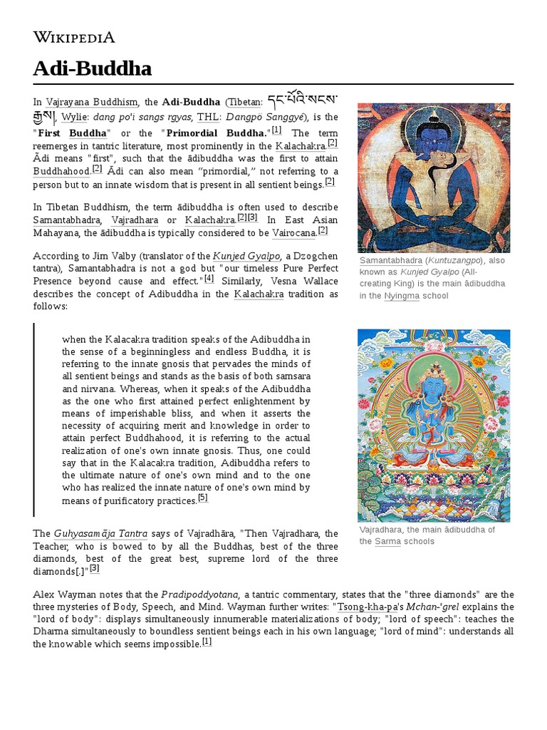Adi Buddha | PDF | Buddhist Philosophy | Eastern Philosophy
