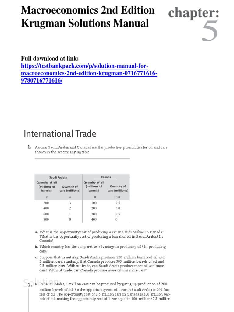 Krugman Macroeconomics 2nd Ed Solutions | PDF | Business | Home & Garden