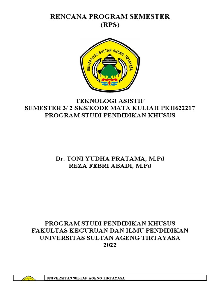 RPS Teknologi Asistif | PDF