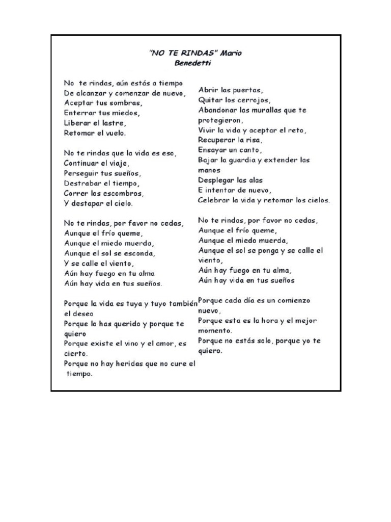 Poema No Te Rindas | PDF