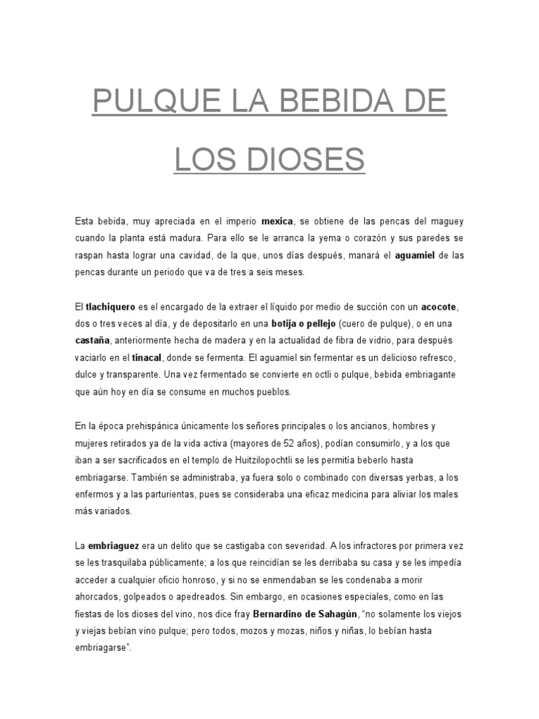 Pulque La Bebida de Los Dioses | PDF