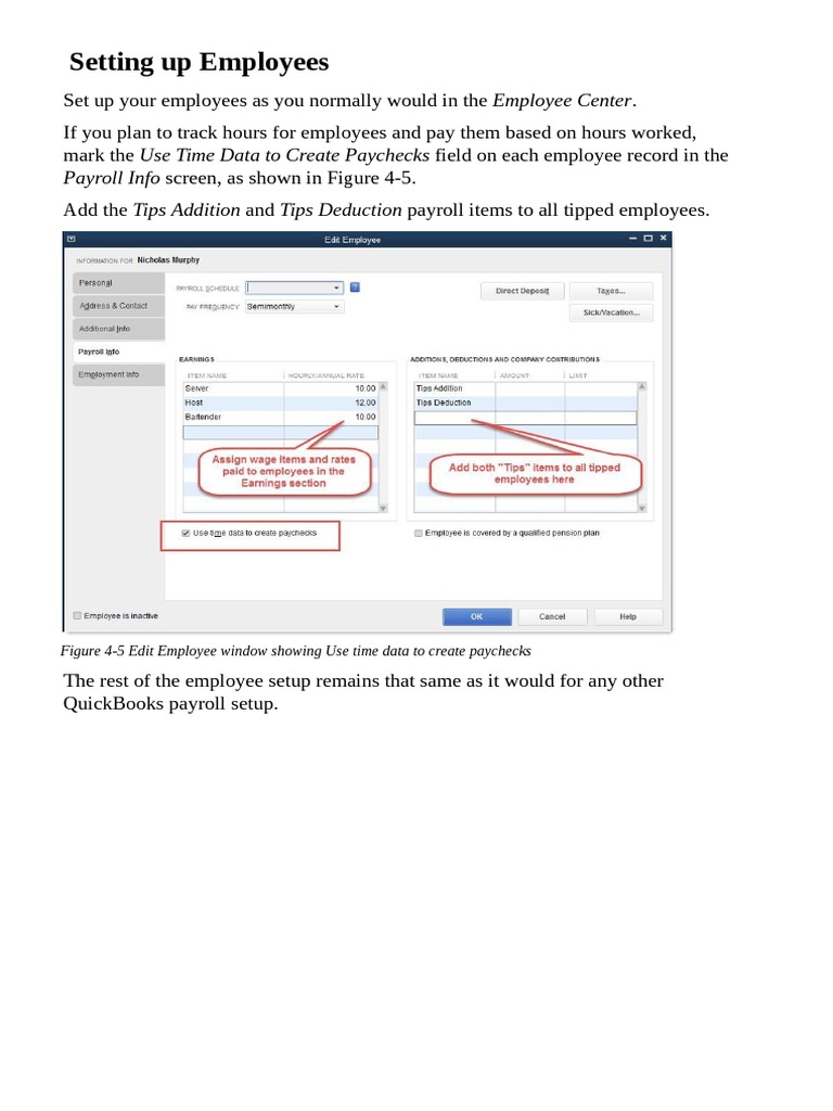 QuickBooks Employee Setup for Restaurants | PDF | Payroll Tax | Invoice