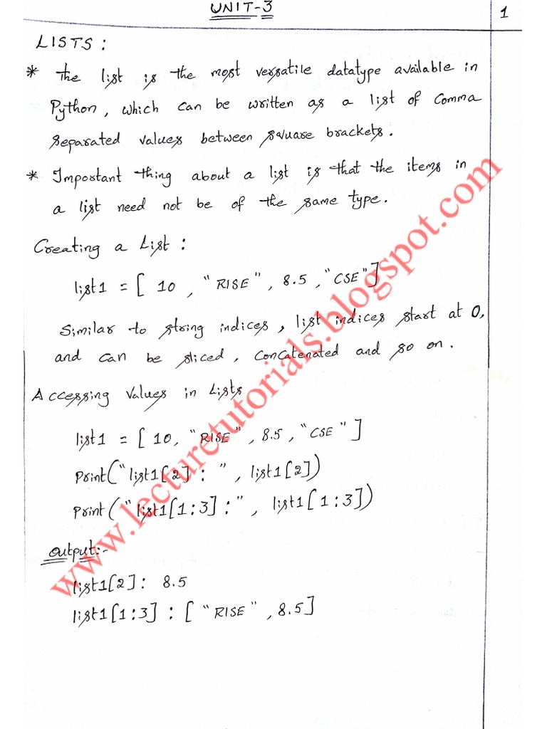 PYTHON-UNIT-3 R16 | PDF