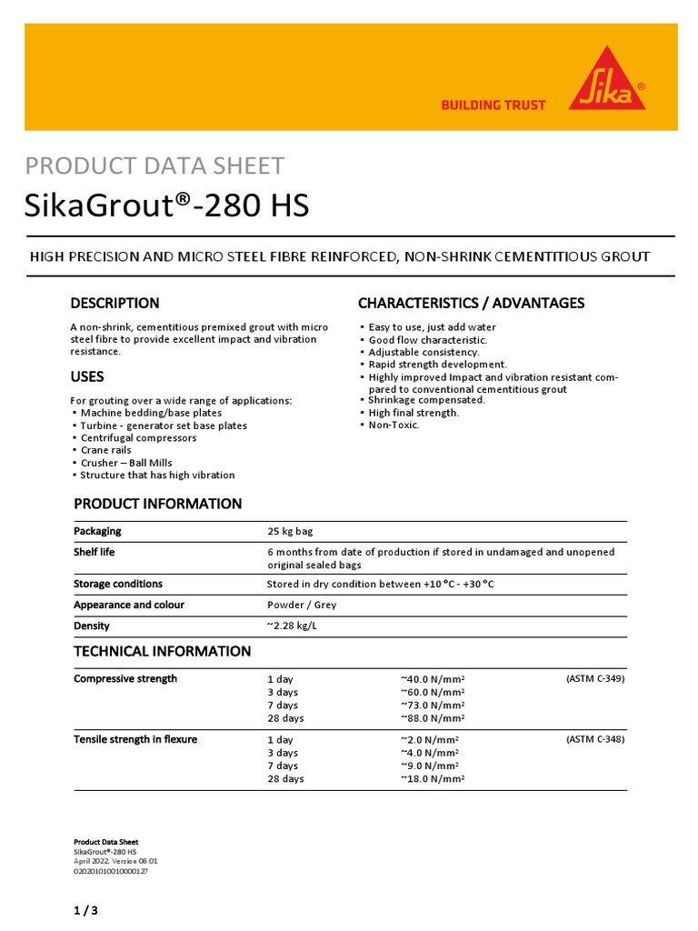 Sikagrout -280 Hs | PDF