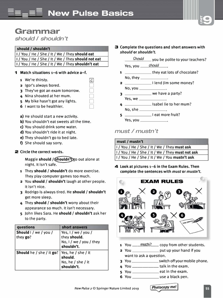 Modal Verbs Should and Must | PDF