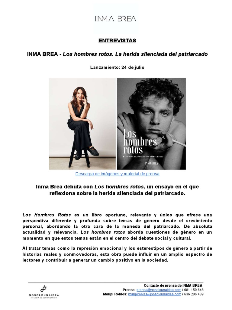 INMA BREA - Los Hombres Rotos - ENTREVISTAS | PDF | Masculinidad