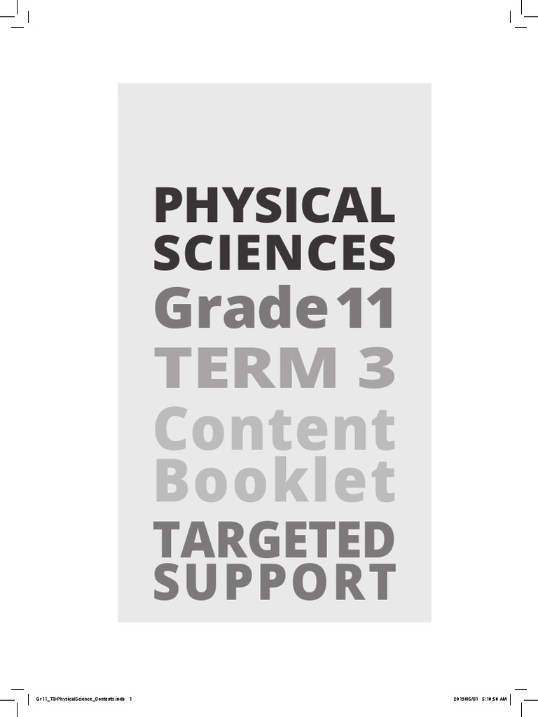 GR 11 Term 3 2019 Physical Sciences Content Booklet Nice 1 | PDF ...