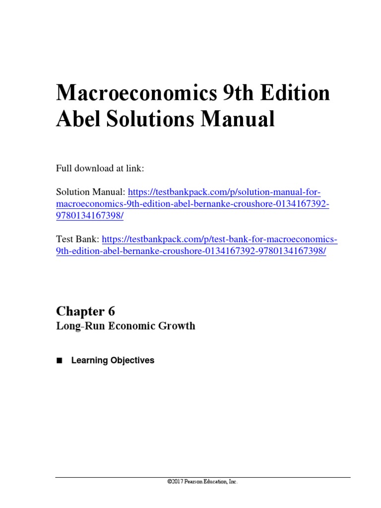 Macroeconomics 9th Edition Abel Solutions Manual 1 | PDF | Economic Growth | Macroeconomics