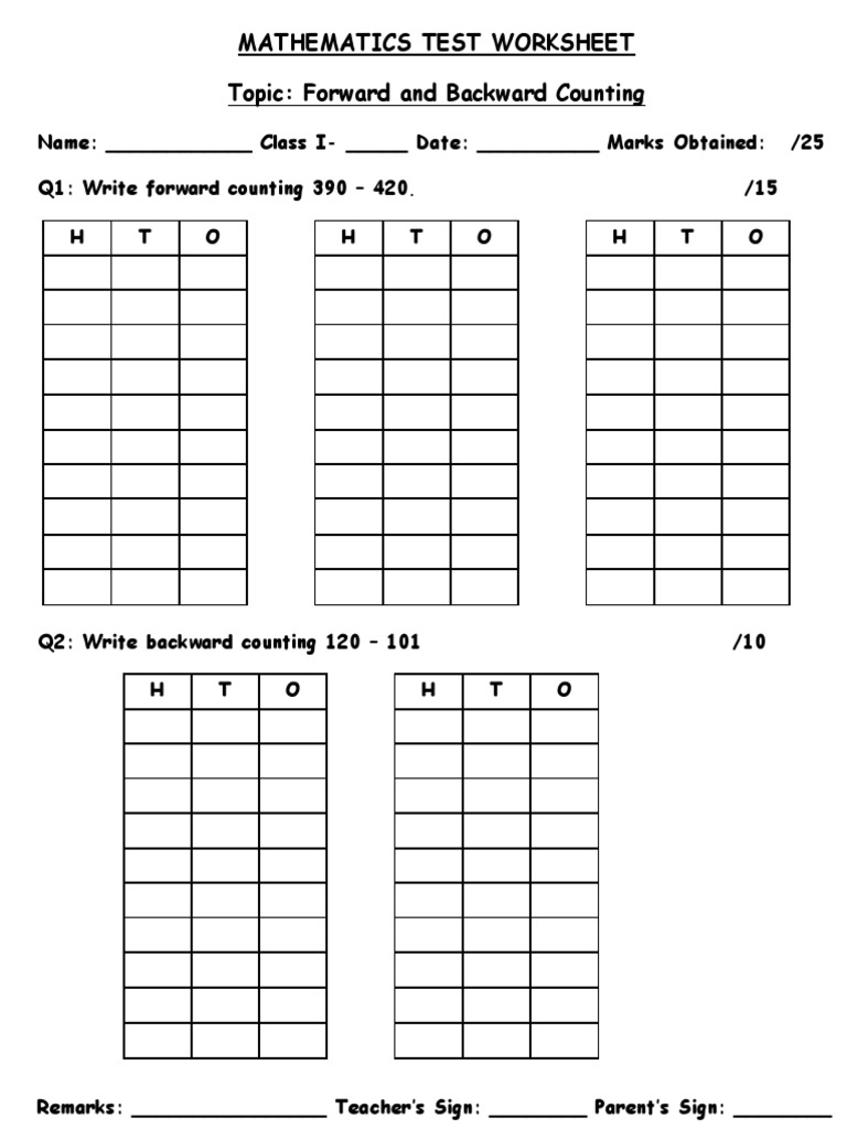 Mathematics Test Worksheet | PDF