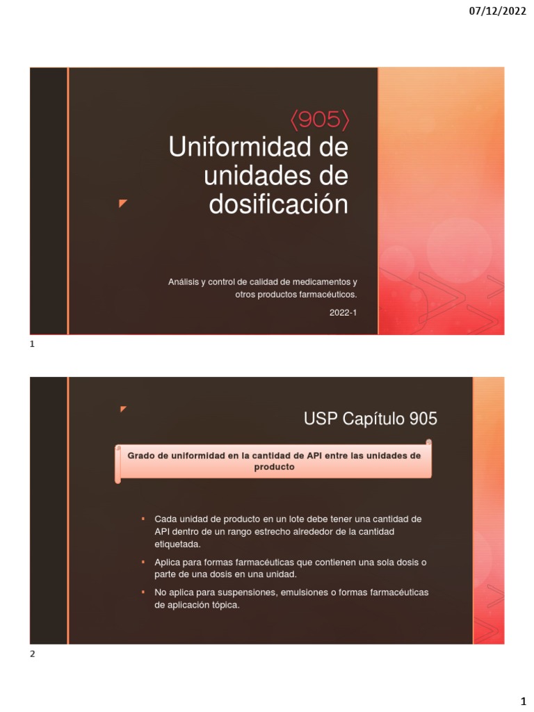 Estándares de Uniformidad de Contenido | PDF | Medicamentos con receta ...