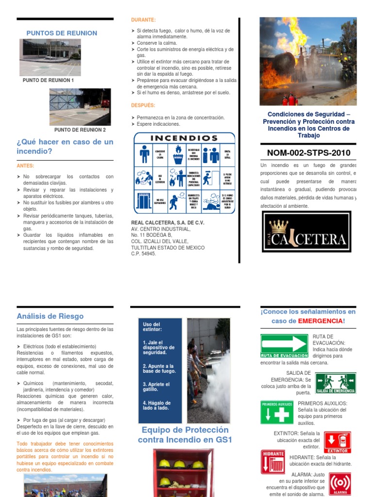 Tríptico NOM-002 (Editado) | PDF | Incendios | Ciencias fisicas